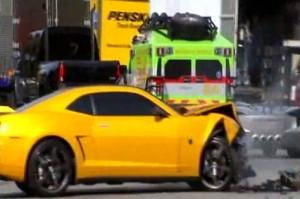 VIDEO: Cop Car Accidentally "Crashes" the 'Transformers 3' Set