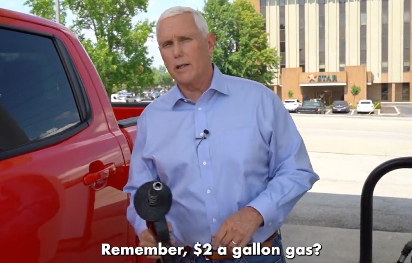 Mike Pence Mocked After Pretending to Fill Up His Truck With Gas