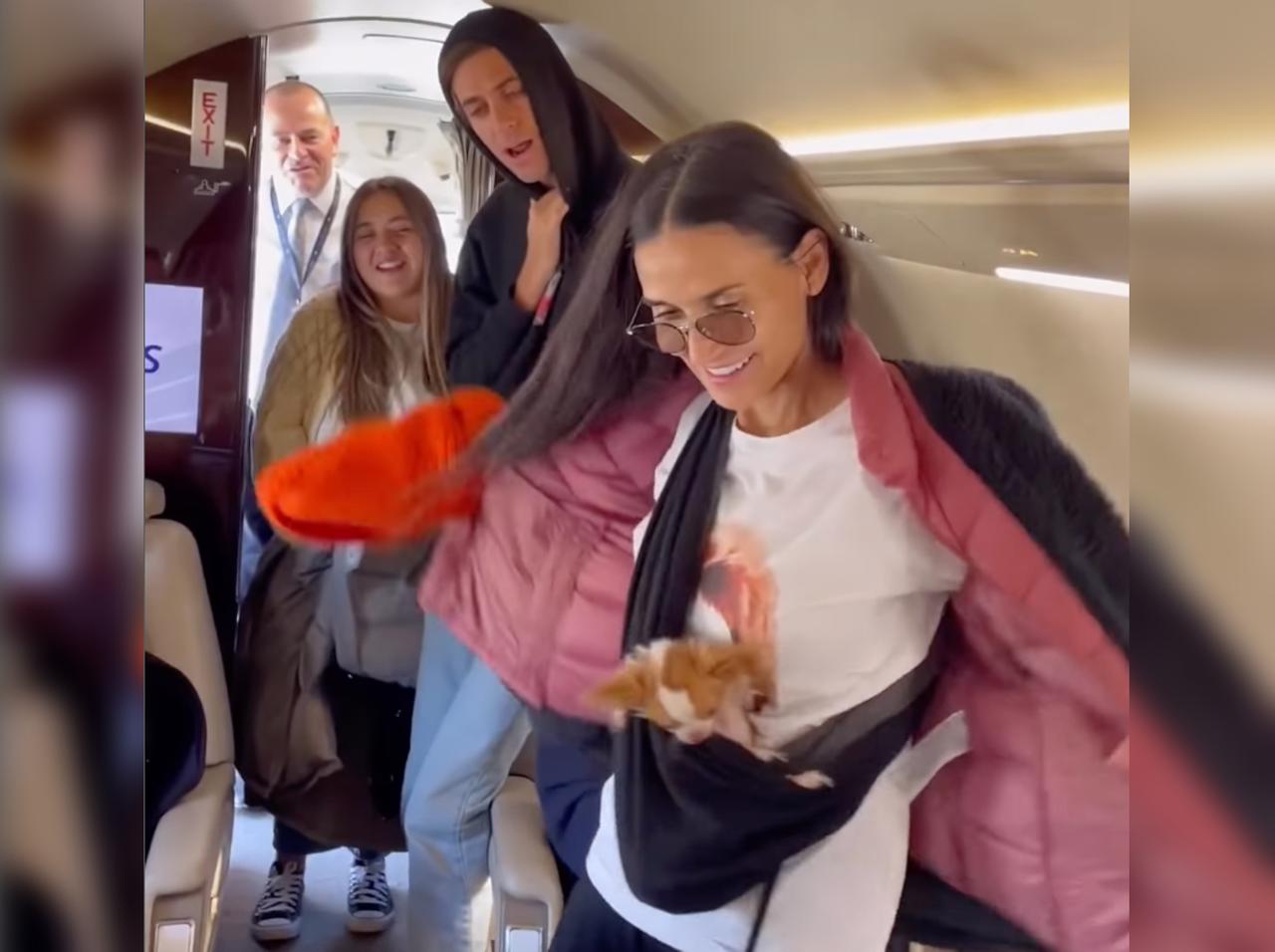 Demi Moore Celebrates 60th Birthday On Private Jet