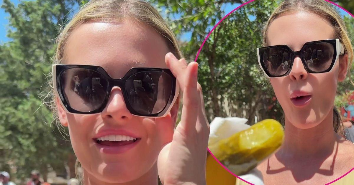 Cynthia Jade Devours Tasty Pickles In Plunging White Top