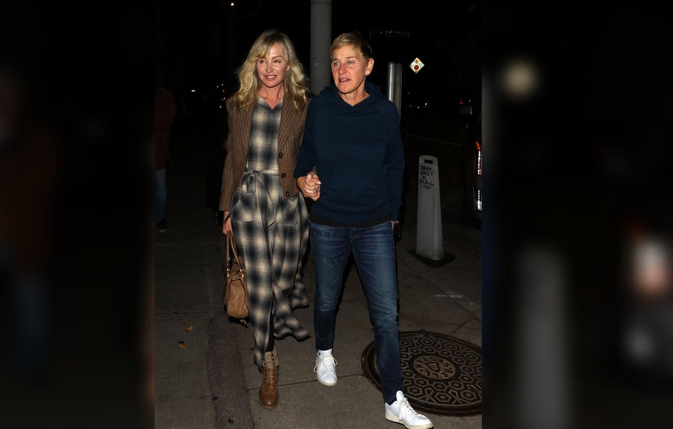 Ellen DeGeneres & Portia De Rossi Hold Hands During Date Night
