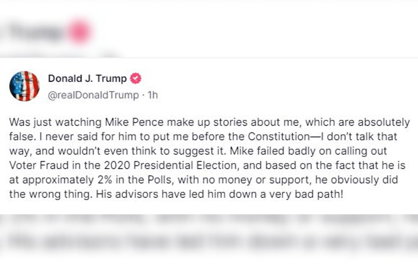 Donald Trump Claims Mike Pence Went To The 'Dark Side'
