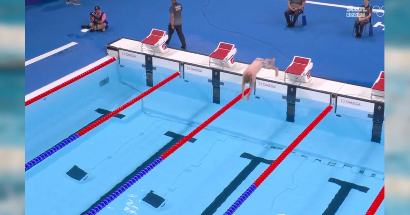 Dad Bod & Undies Cause Olympic Swimming Match To Come To A Full Stop