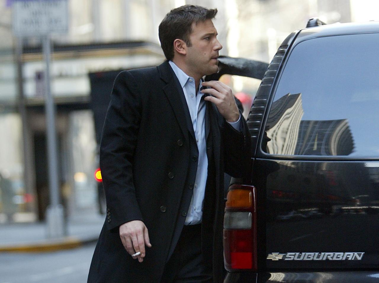 Ben Affleck Carries Cigarette Carton While Picking His Kids Up In L.A.