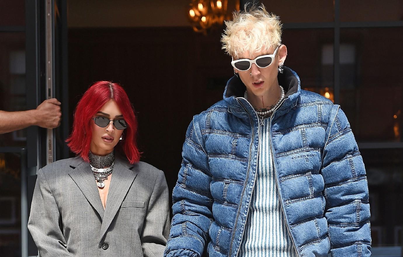 Megan Fox & Machine Gun Kelly Match At Michael Rubin's White Party