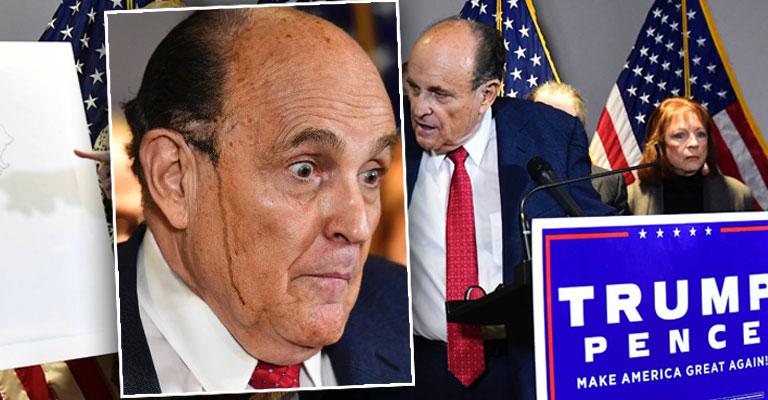 Rudy Giuliani Sweats Through His Hair Dye During Press Conference