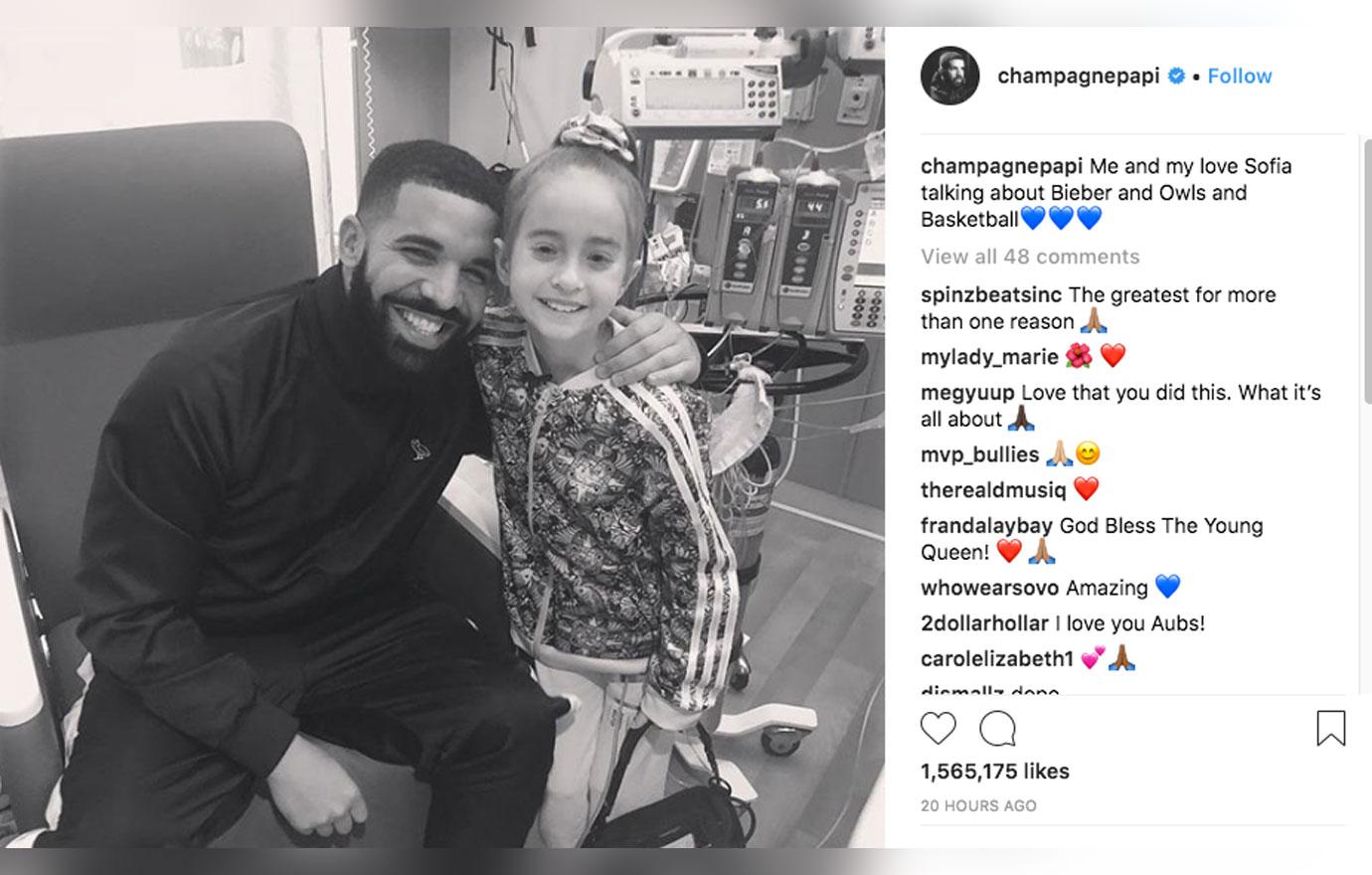 Drake Surprises 11-Year-Old Heart Transplant Patient In The Hospital