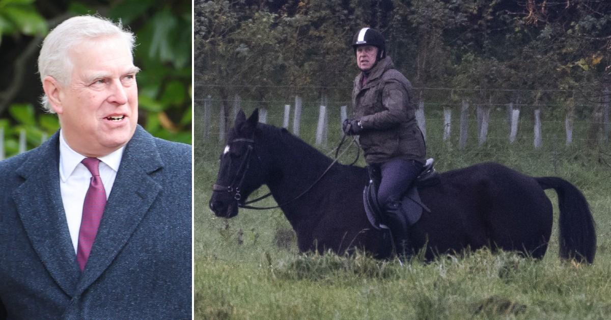 Prince Andrew Nearly Falls Off Horse At Windsor Estate: Photos