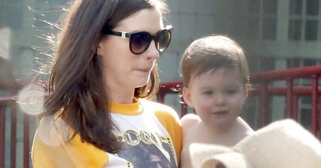 Anne Hathaway And Adam Shulman Take Their Son To The Park
