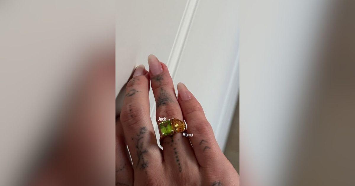 Hailey Bieber Debuts Huge Birthstone Ring For Son Jack Blues