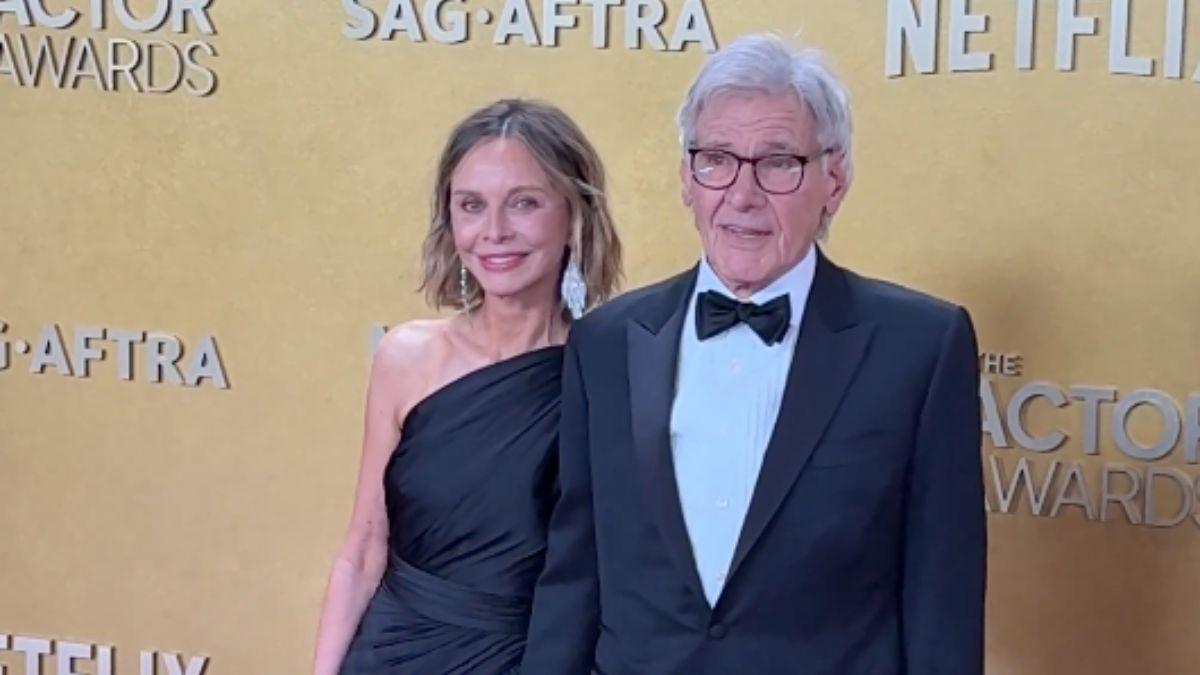 Harrison Ford & Calista Flockhart Cuddle Up At Actor Awards: Watch