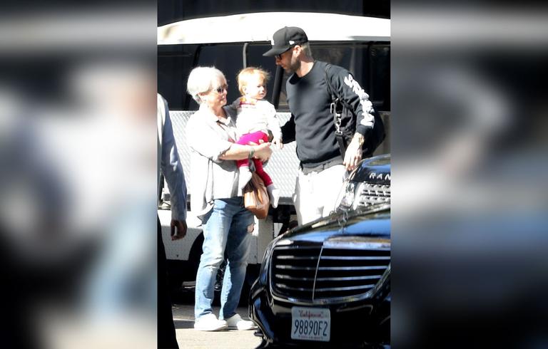 Adam Levine Takes Daughter Dusty Rose To Meet Her New Baby Sister!