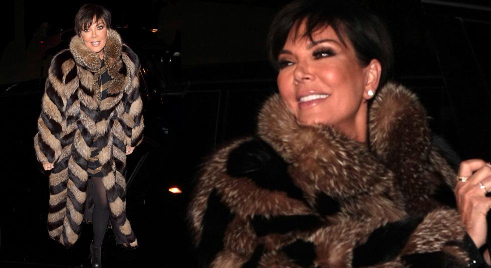 Kris Jenner Bundles Up In Insanely Wacky Fur Coat