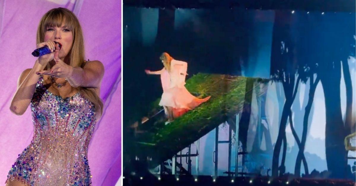 Taylor Swift Sparks Worry After Nearly Falling Off Concert Prop: Watch