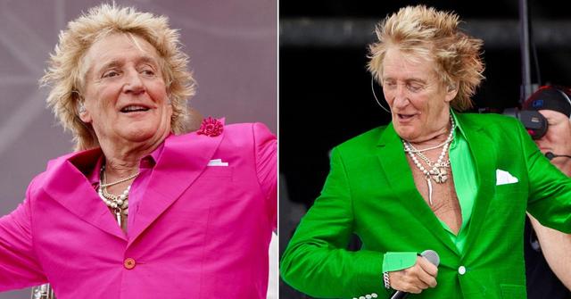 Rod Stewart Rocks Colorful Outfits As He Performs At Glastonbury: Pics