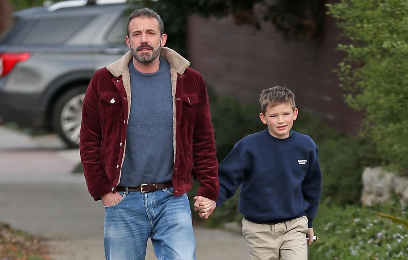 Ben Affleck Holds Hands With Son Samuel, 11, On Morning Walk: Photos