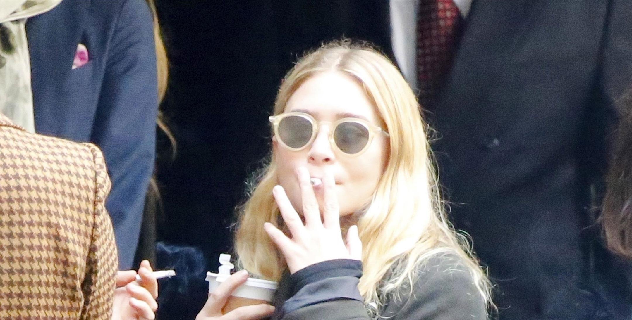 Mary-Kate And Ashley Olsen Smoking At NYFW