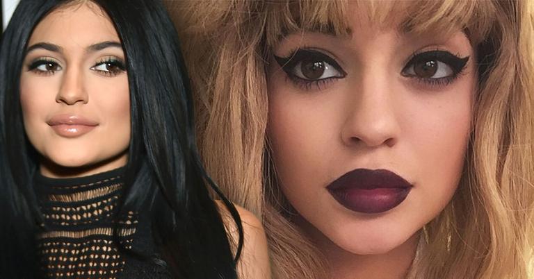 Kylie Jenner Rocks The Biggest Lips Ever And Blonde Wig For Love
