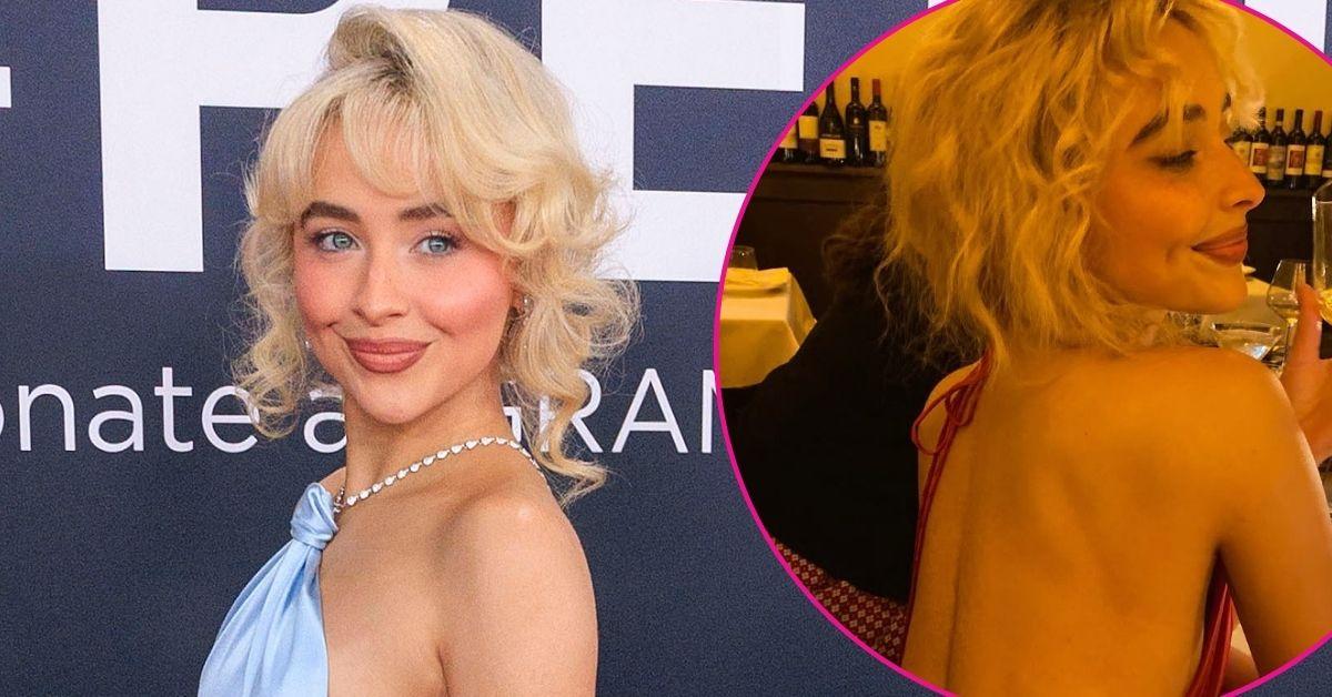 Sabrina Carpenter’s Backless Dress Dips Dangerously Low: Photos