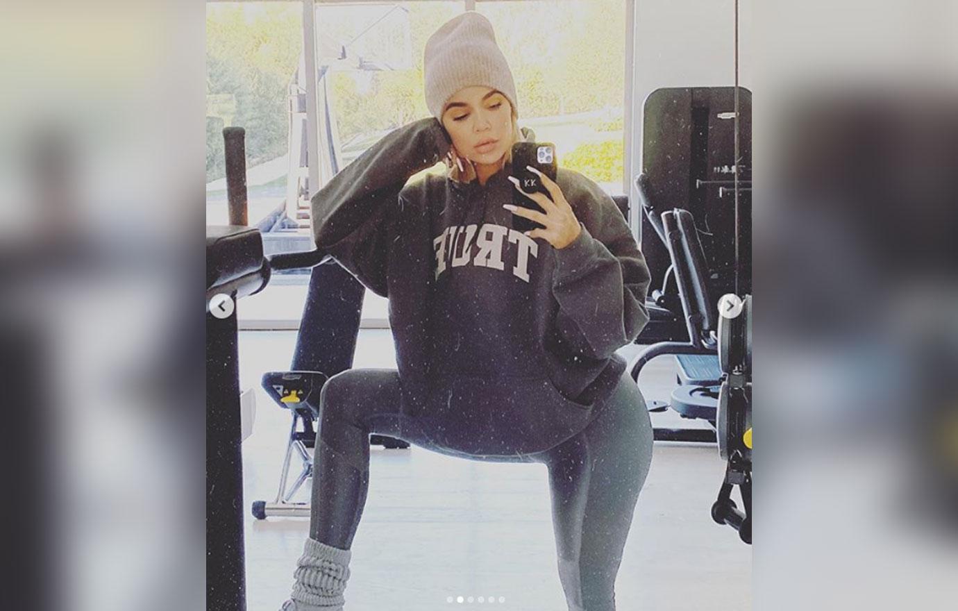 Fans Think Khloe Kardashian Photoshopped Her Legs In Gym Selfie