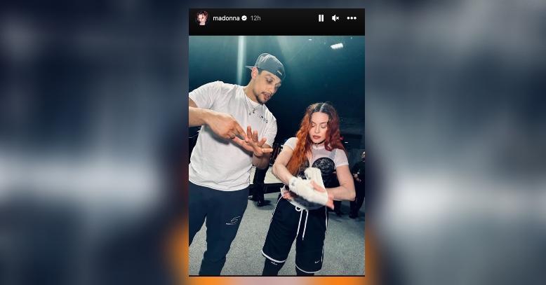 Madonna's Boyfriend Josh Popper Shows Her How To Put On Boxing Gloves