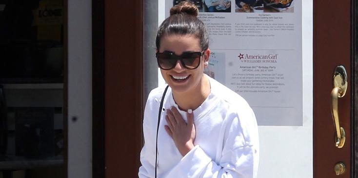 Lea Michele Can't Stop Laughing While Getting Her Nails Done.