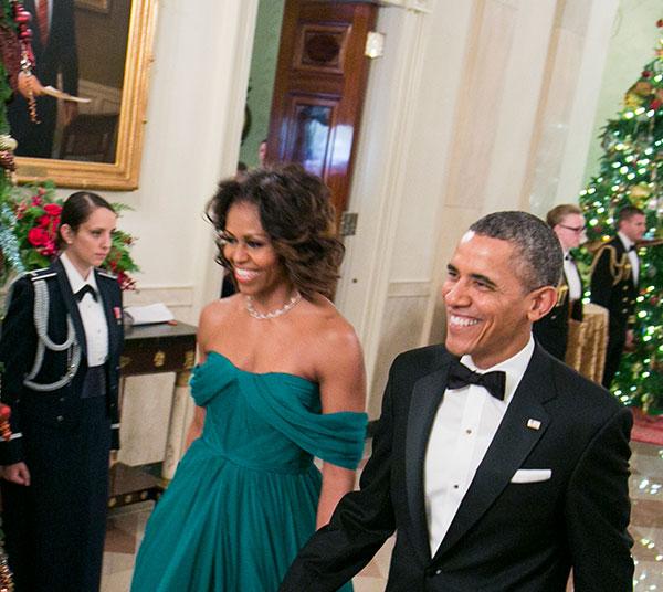 OK! Look of the Day: First Lady Michelle Obama's Stunning Marchesa Gown