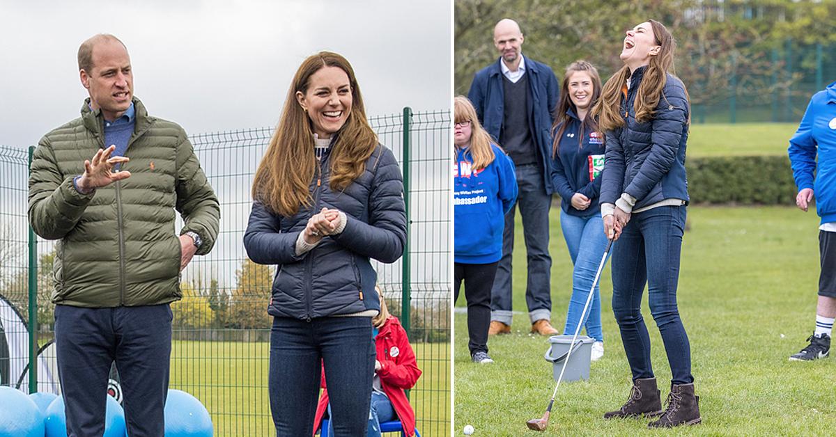 Kate Middleton Tries Her Hand At Golf At Charity Outing With Prince William