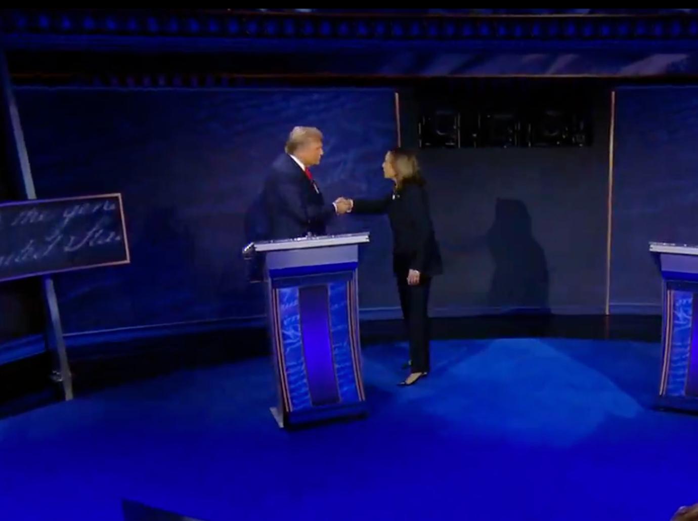 Donald Trump & Kamala Harris Awkwardly Shake Hands At Debate
