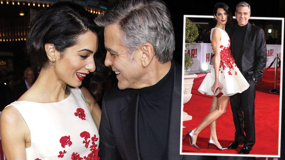 Amal Clooney’s Stick Skinny Legs Steal Show At George’s Movie Premiere!