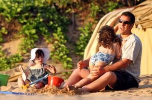 Adam Sandler Spends Sunday in the Hawaiian Sand with His Girls