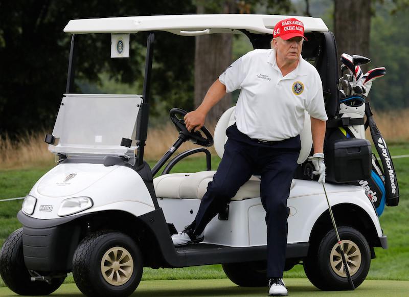 'Tired' Donald Trump Accused Of 'Hiding' His 'Bum Leg' At Golf Event