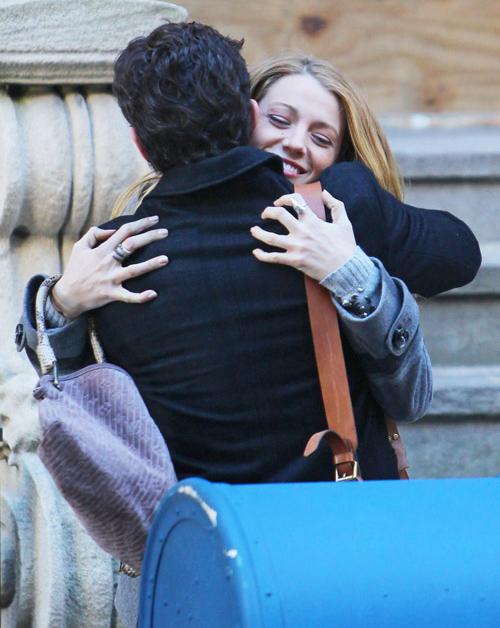 Blake Gives Penn a Birthday Embrace on Set