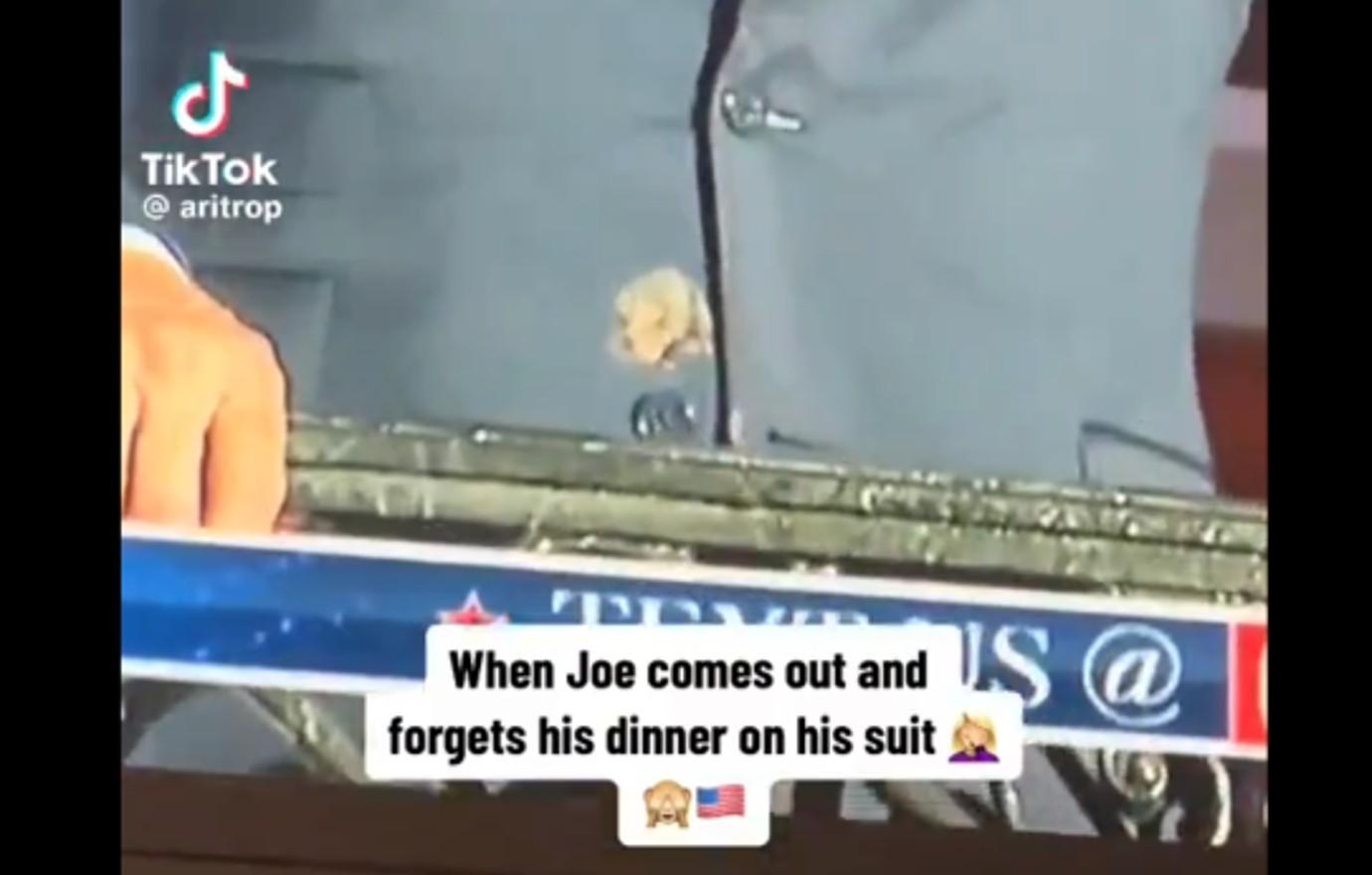 Joe Biden Slammed For Embarrassing Food Stain On Suit