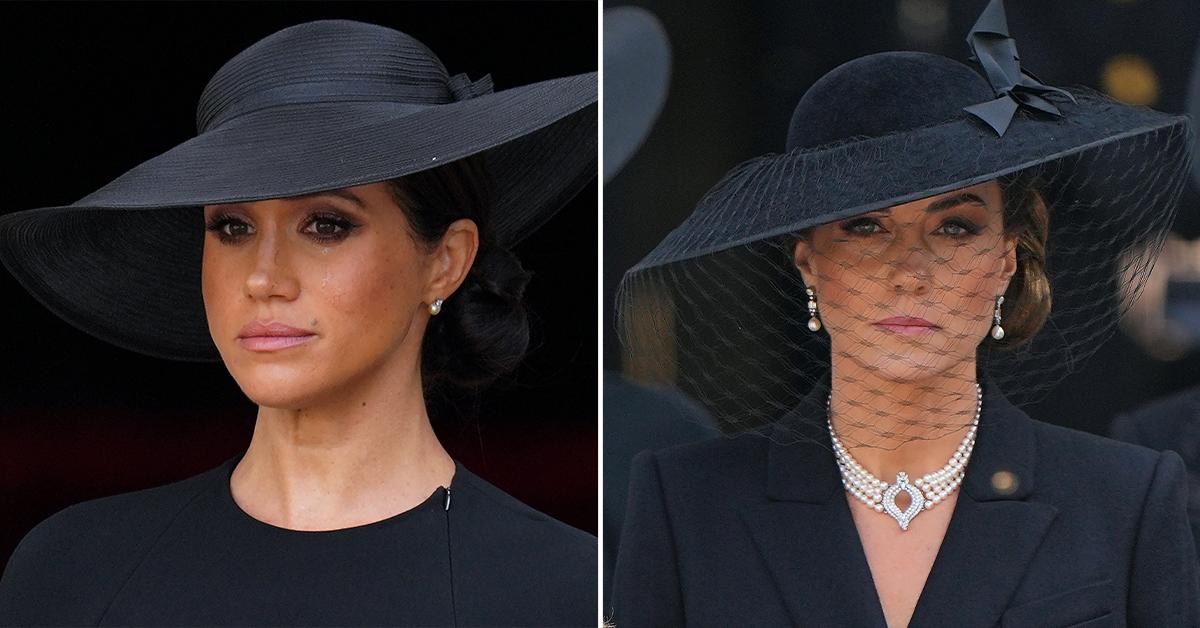 Meghan Markle Standing 'Slightly Away' From Royals At Funeral