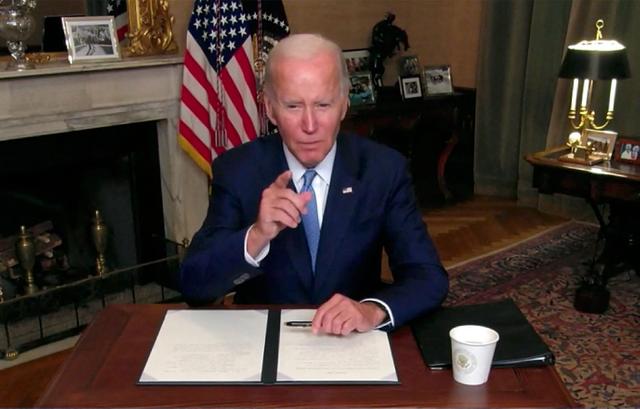 Joe Biden Installs 'Small, Gold-Framed TV' Behind Resolute Desk