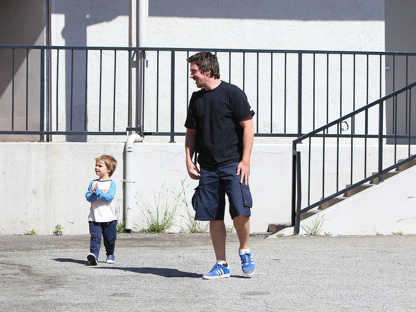 Christian Bale Enjoys Some Quality Father/Son Time In L.A.