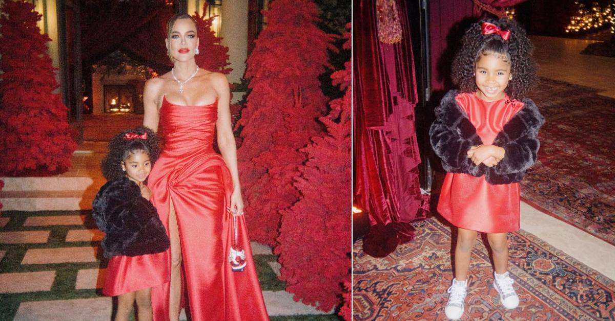 Khloe Kardashian & Daughter True Match At Christmas Party: Photos Khloe Kardashian & Daughter True Match At Christmas Party: Photos