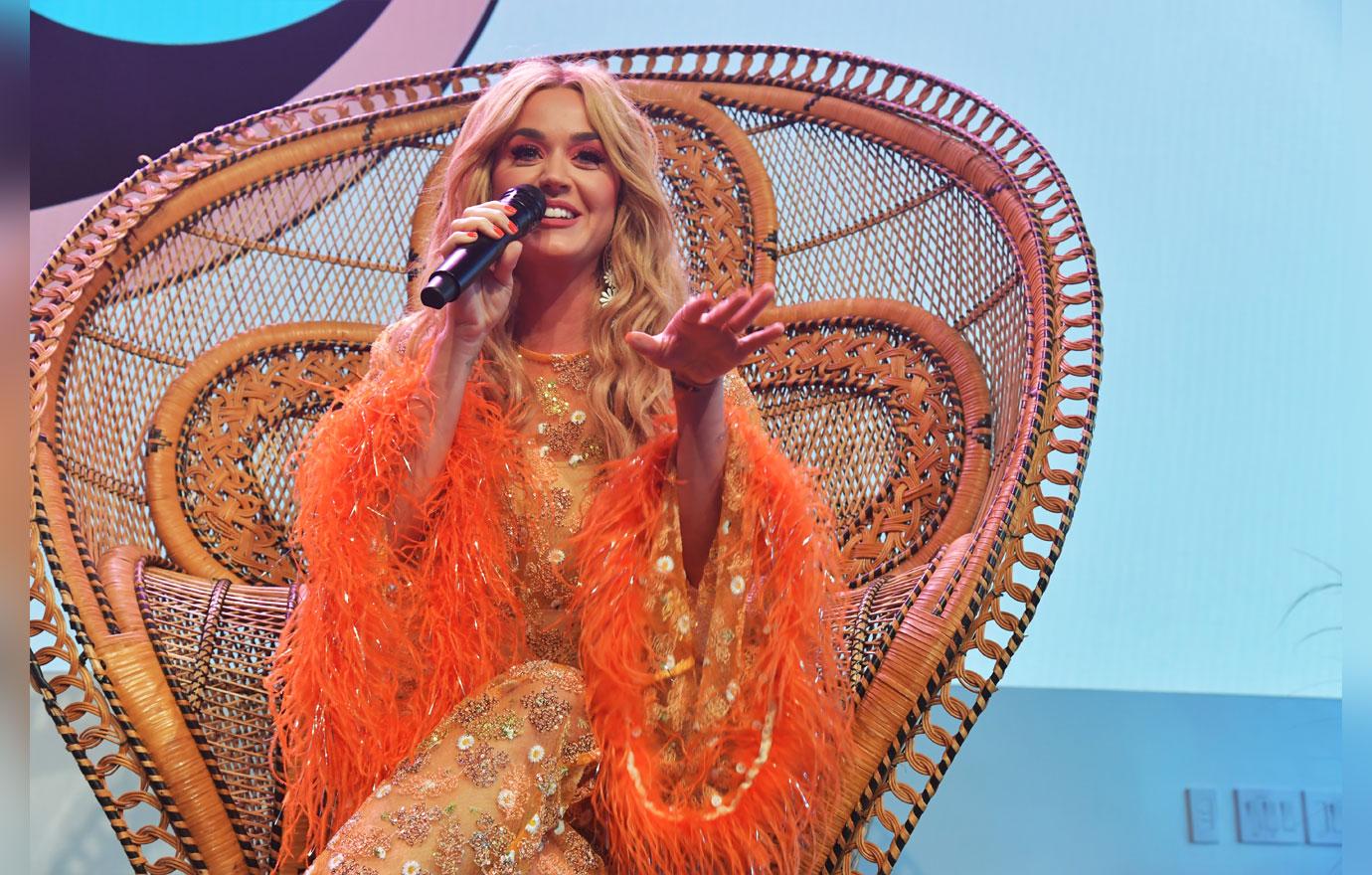 Katy Perry Looks Unrecognizable In Blonde Hair And Orange Outfit