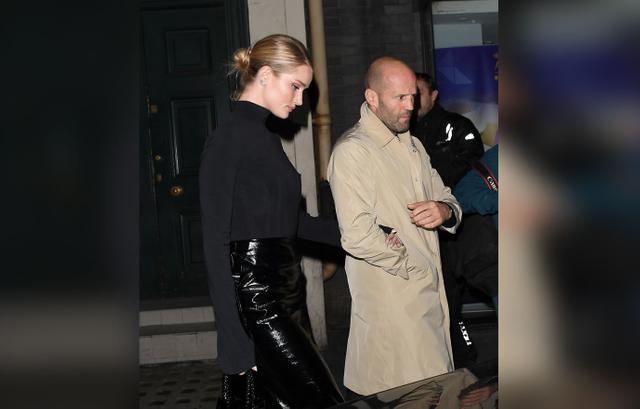 Jason Statham & Fiancé Rosie Huntington-Whiteley's Night Out In London
