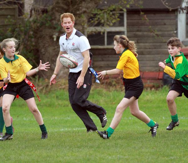 Prince Harry Takes Part in a Rugby Festival in Manchester—Check Out the ...