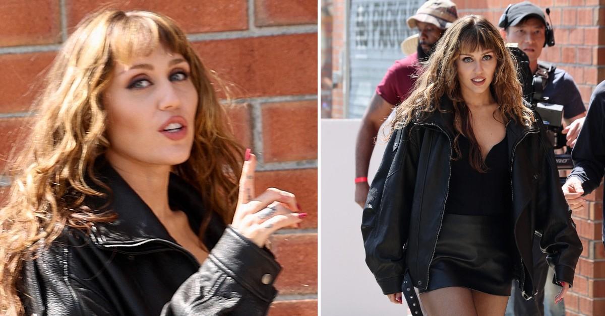 Miley Cyrus Rocks Sultry Leather Ensemble During New York Photoshoot