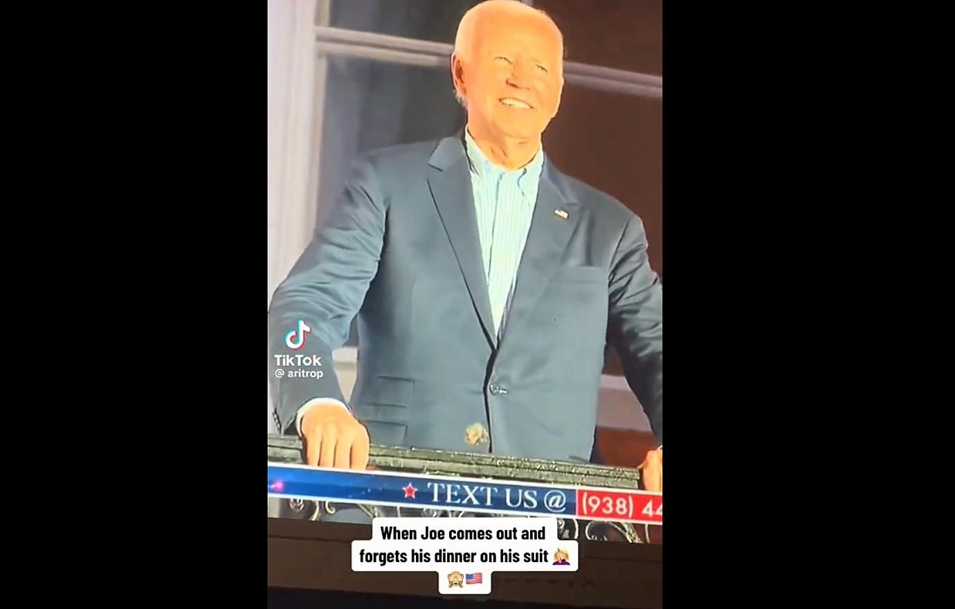 Joe Biden Slammed For Embarrassing Food Stain On Suit