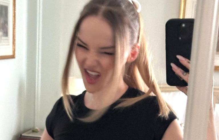 Dove Cameron Covers Her Chest With Only Her Hair In New Selfie