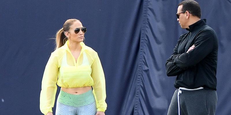 Jennifer Lopez Joins Alex Rodiguez At Ballpark As He Trains His Nephew