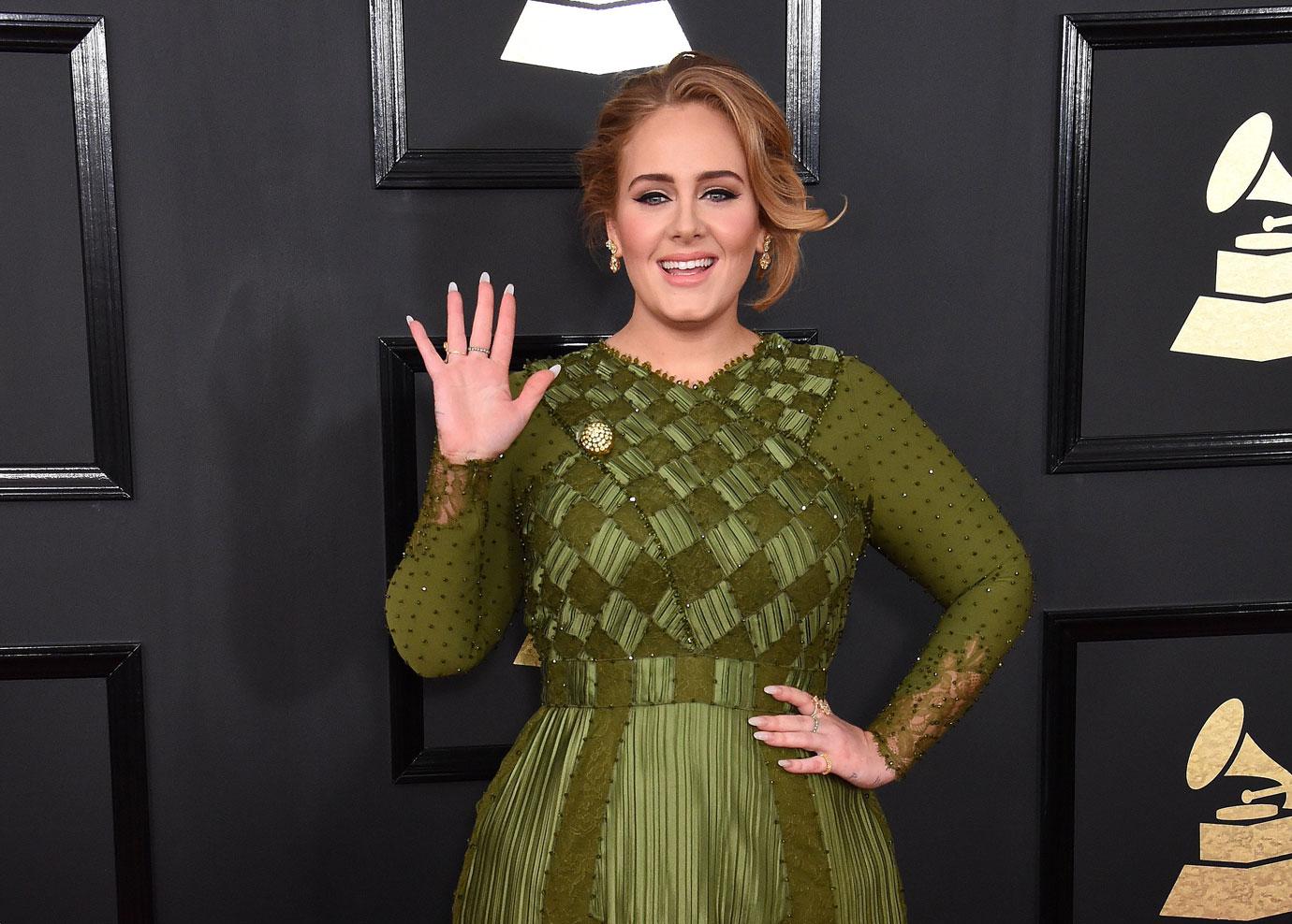 Adele Shows Off Svelte Figure In Sexy Leopard Print Dress