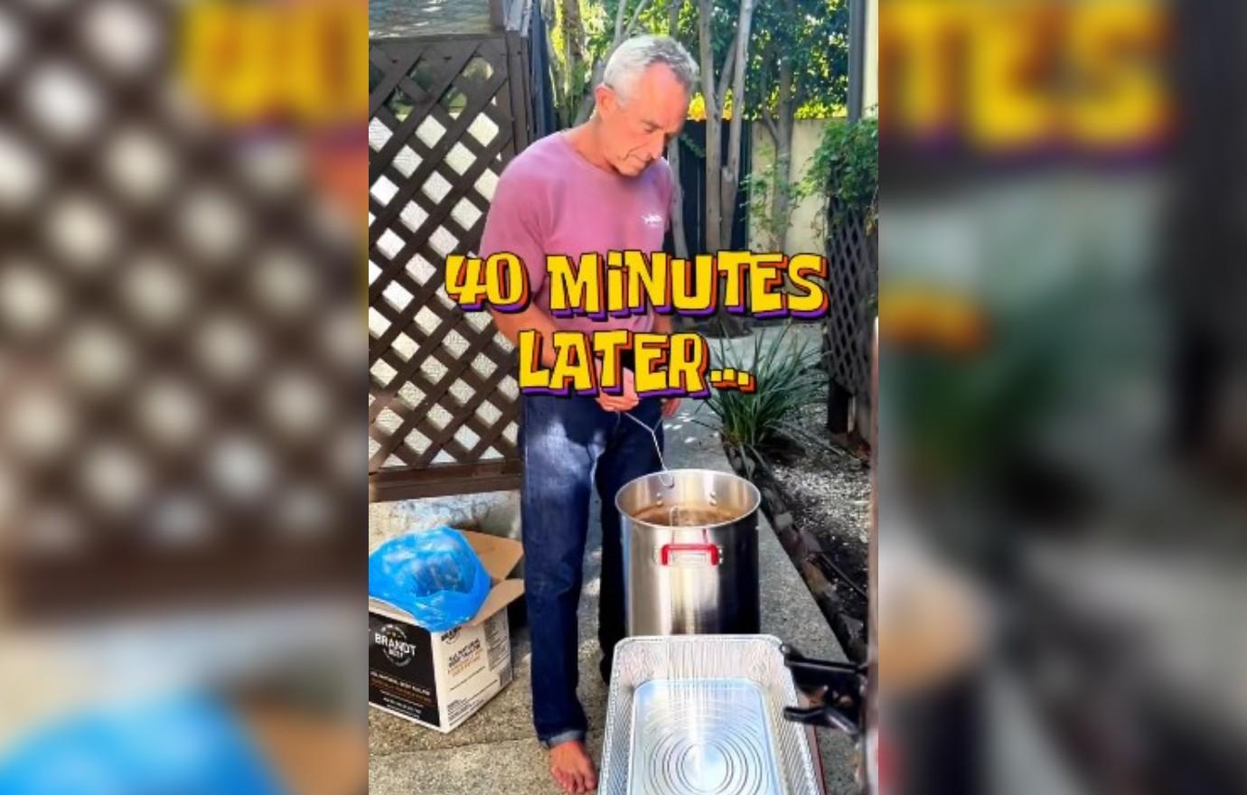 RFK Jr. Called Out For Frying Thanksgiving Turkey Barefoot
