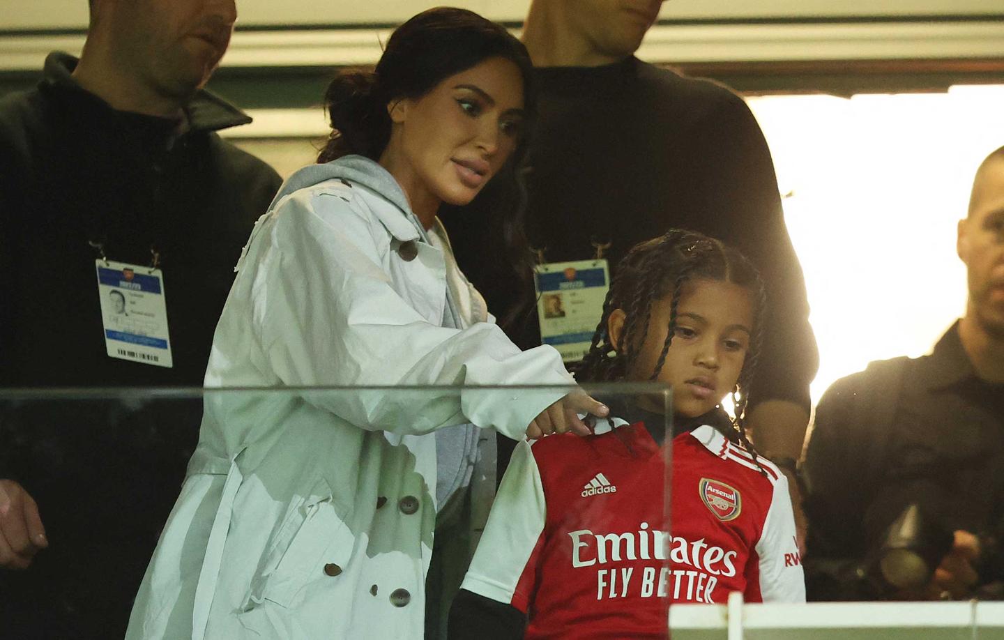 Kim Kardashian Watches English Soccer Game With Son Saint: Photos