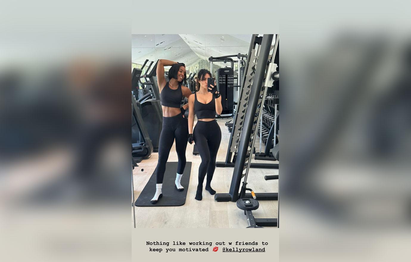 Kim Kardashian Works Out Alongside Pal Kelly Rowland: Photos