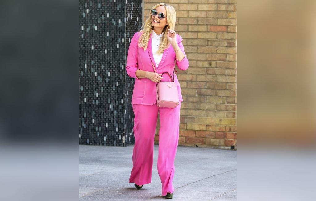 'Baby Spice' Emma Bunton Rocks Sharp Hot Pink Suit In London